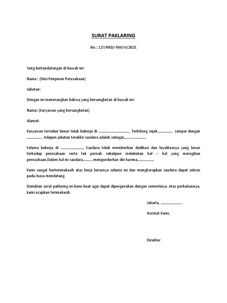 Contoh-Surat-Paklaring (1) - 230505 - 144706 PDF | PDF