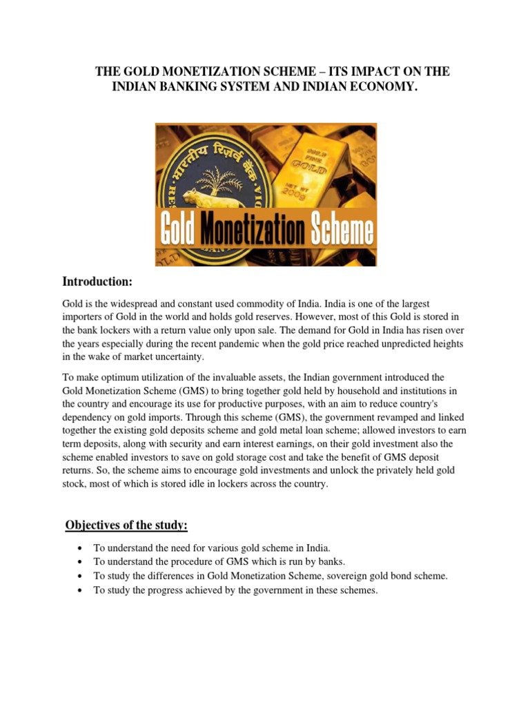 The Gold Monetization Scheme - Its Impact On Indian Banking | PDF | Gold As An Investment ...