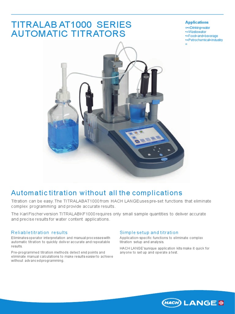 Hach Titralab AT1000 Titrator Overview | PDF | Titration | Chemistry
