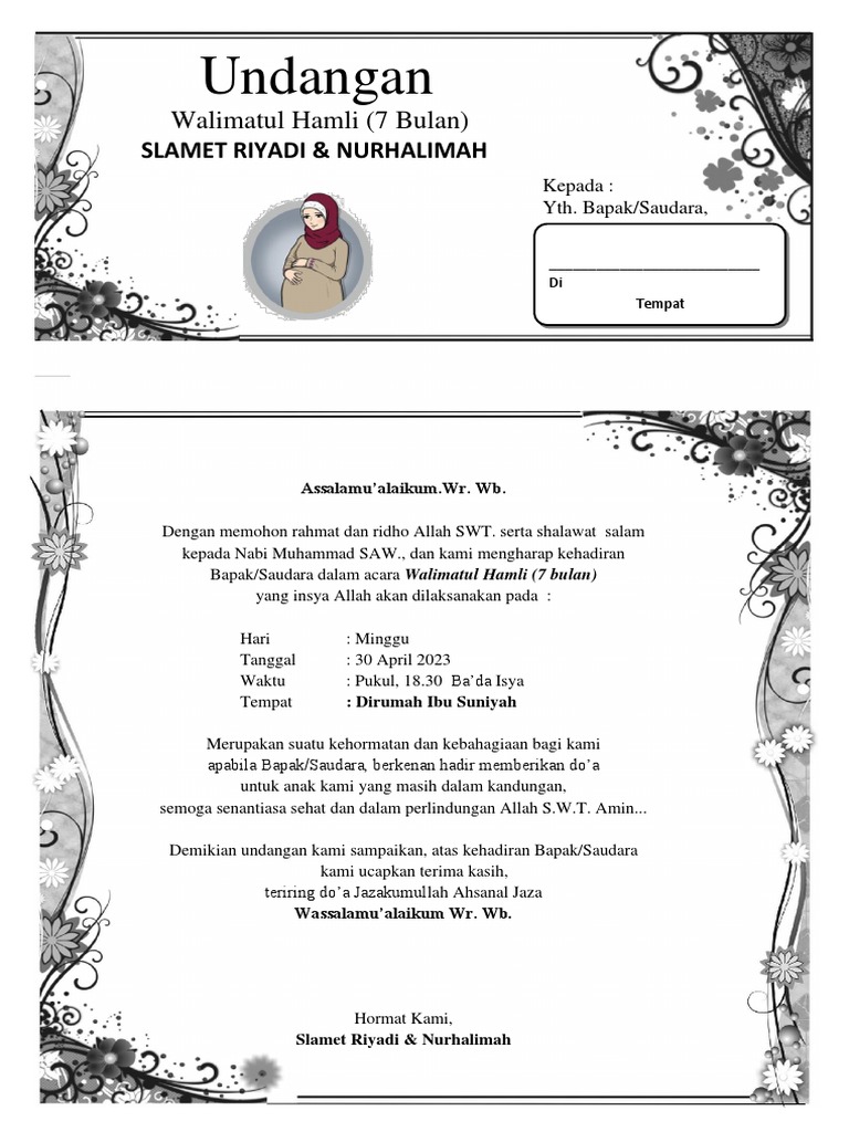 Invitation for a Seventh Month Pregnancy Celebration | PDF