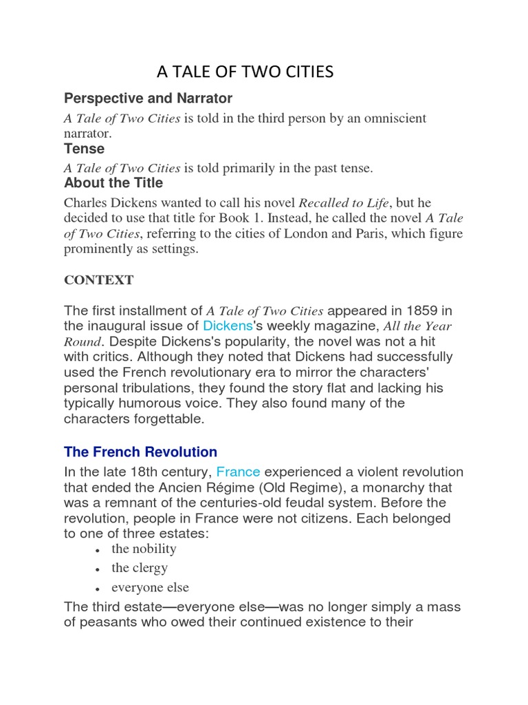 A Tale of Two Cities PDF | PDF