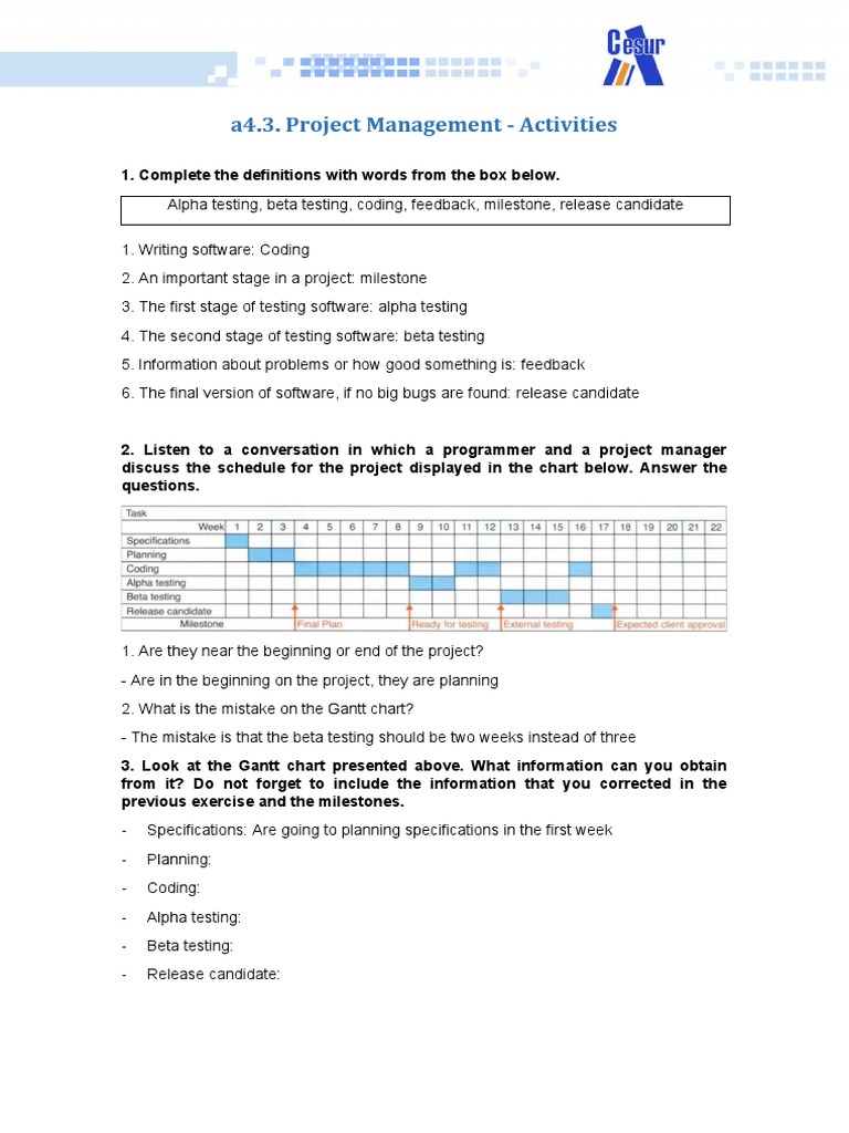 Project Management Activities Overview | PDF | Career & Growth | Business
