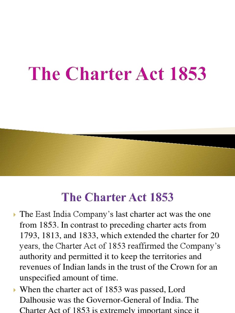 Charter Act of 1853 | PDF