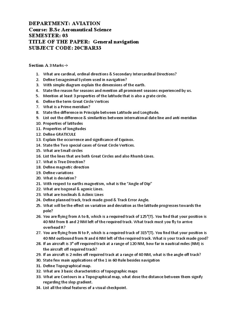 QB General Navigation 20CBAR33 | PDF