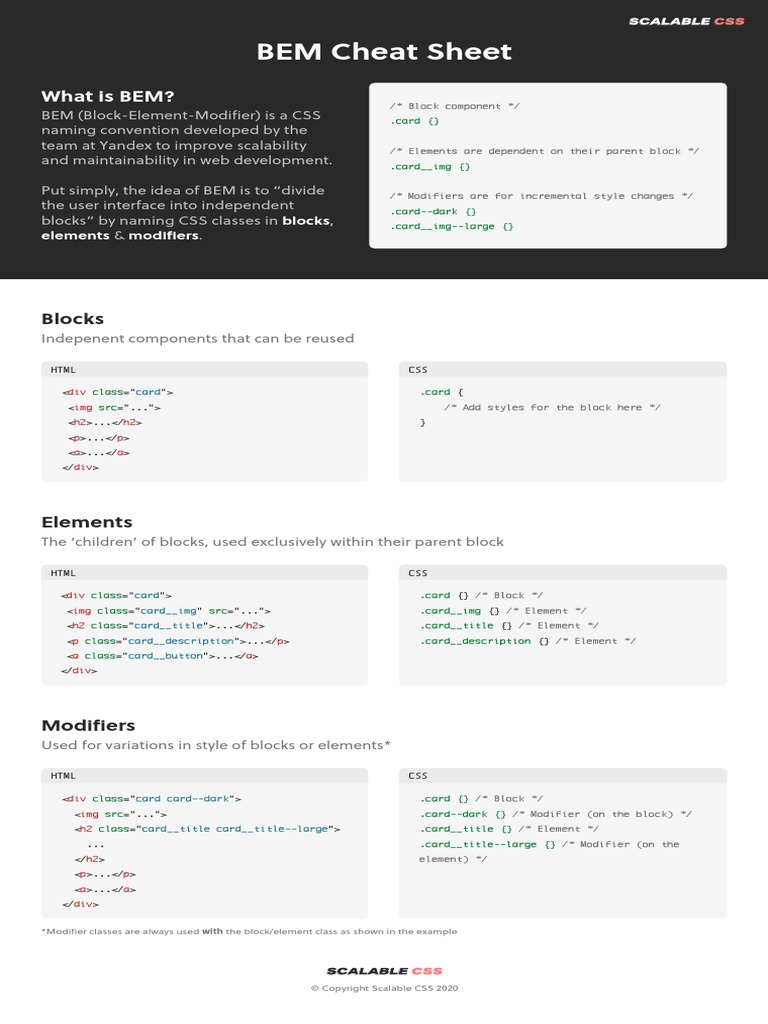 BEM Cheat Sheet | PDF