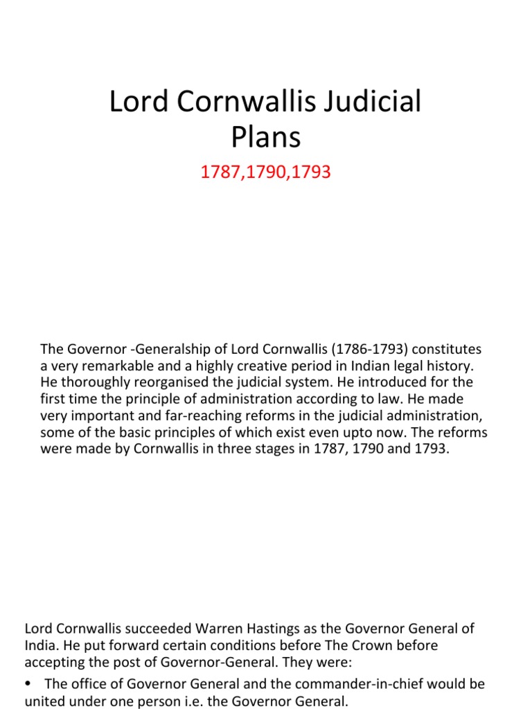 Cornwallis Judicial Reforms Overview | PDF | Appeal | Magistrate
