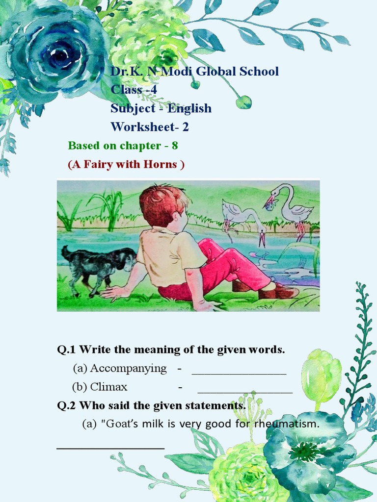 Class 4 English Worksheet 2 PDF | PDF