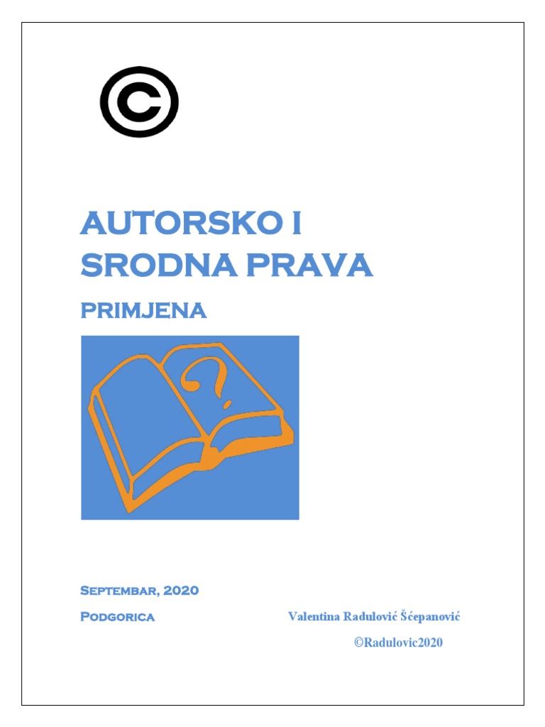 Autorsko I Srodna Prava PDF | PDF