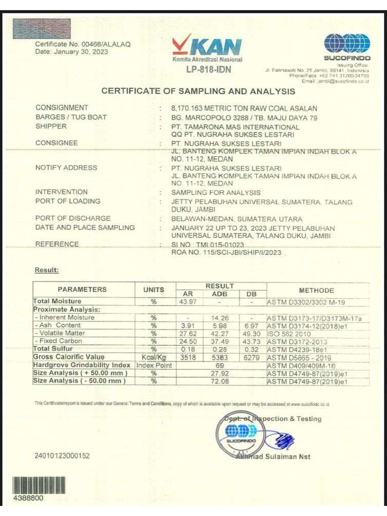 Coa Batubara Jambi TMRN 30 Jan 23 | PDF
