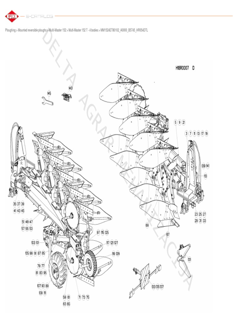 Parts List and Specifications for a Multi-Master 152 Mounted Reversible ...