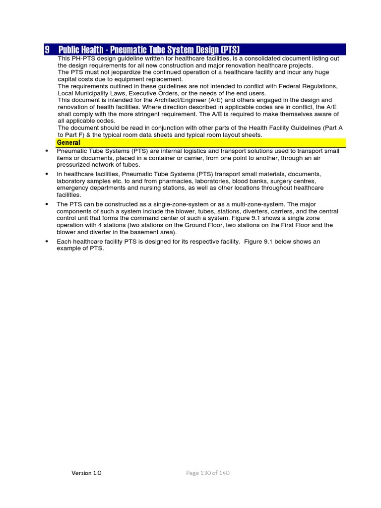 Public Health Pneumatic Tube System Design PTS PDF | PDF | Technology ...
