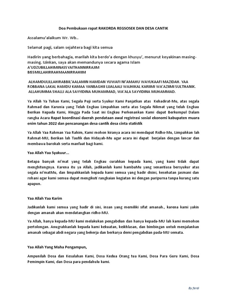 Doa RAKORDA.docx | PDF