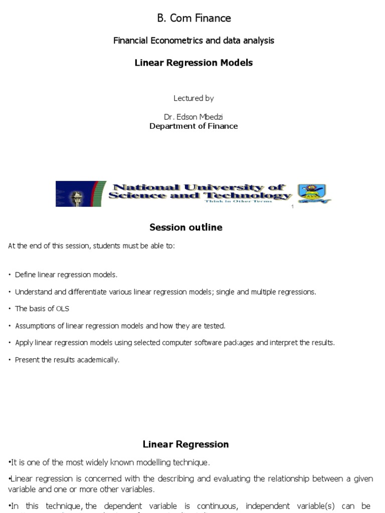 Linear Regression Models | PDF