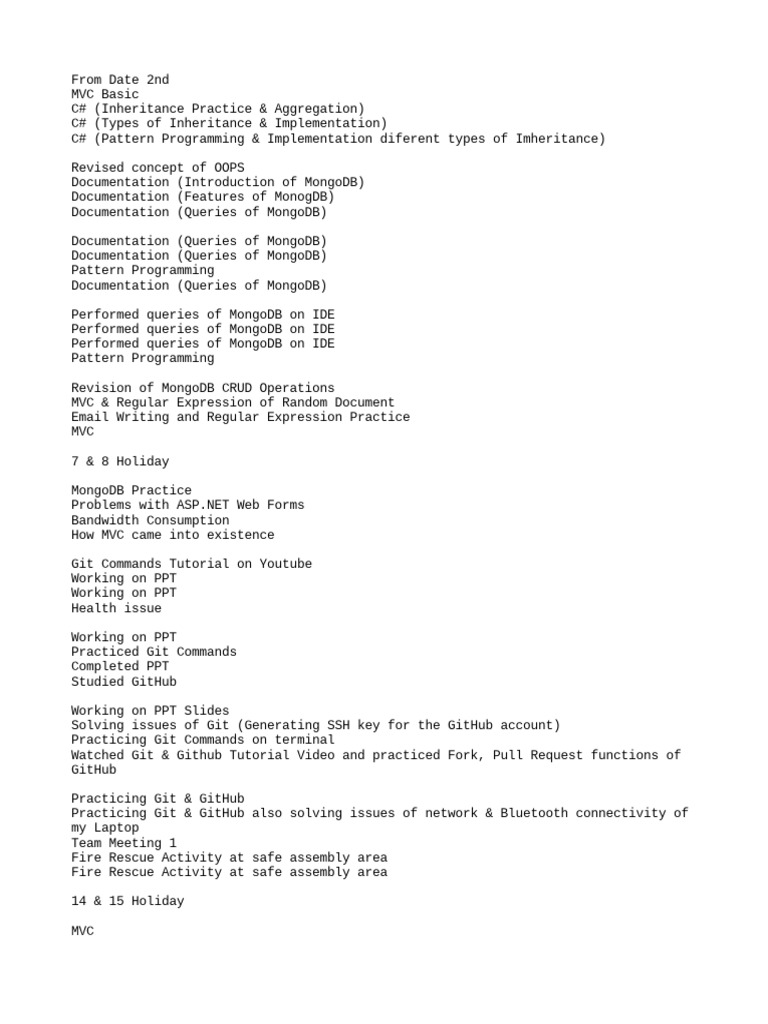 Timesheet Jan | PDF | Model–View–Controller | C Sharp (Programming Language)