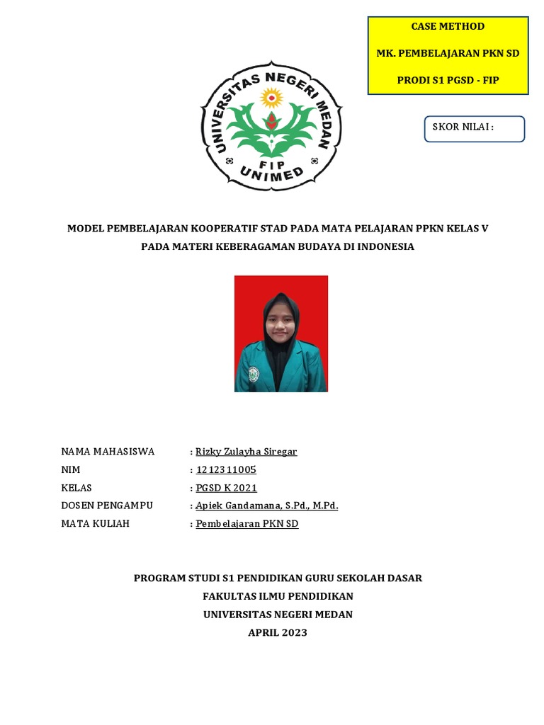 01 - Rizky Zulayha Siregar - 1212311005 - Case Method Pembelajaran PKN SD PDF | PDF | Karier ...