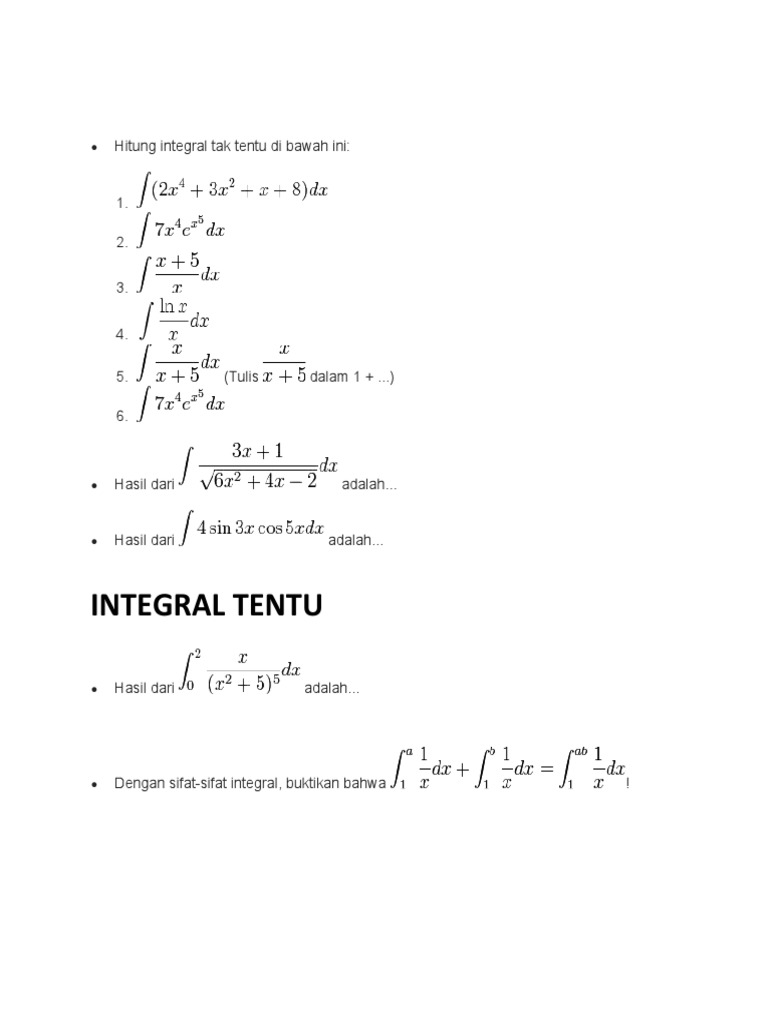 Soal Integral | PDF | Sains & Matematika