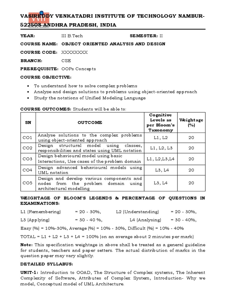 OOAD Model Paper 20-03-2023 | PDF | Unified Modeling Language | Use Case