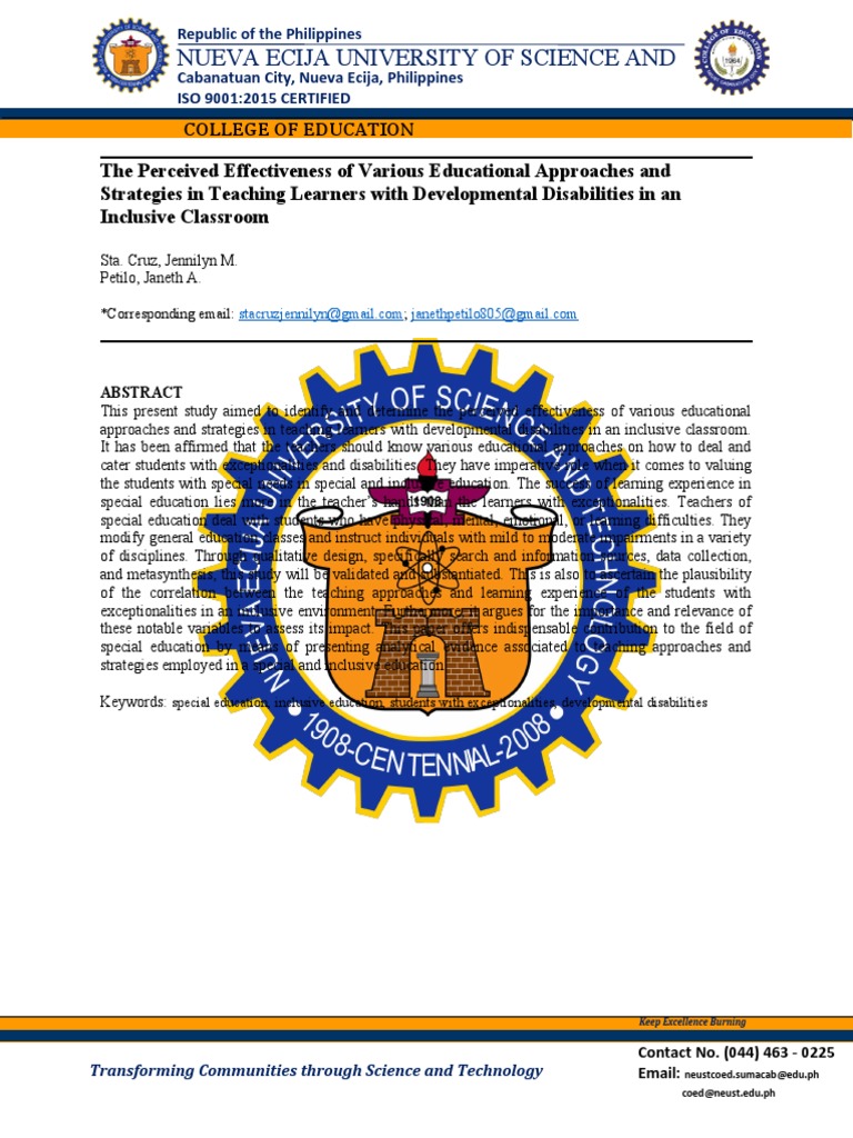 04 26 2023 Revised Research | PDF | Inclusion (Education) | Special Education