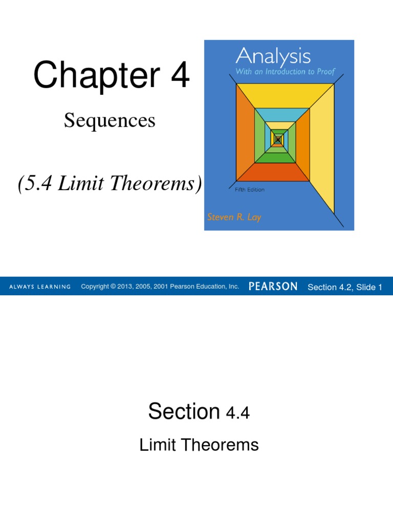 MAT571 - 5-4 Limit Theorems (Lay Analysis Section) | PDF | Teaching ...