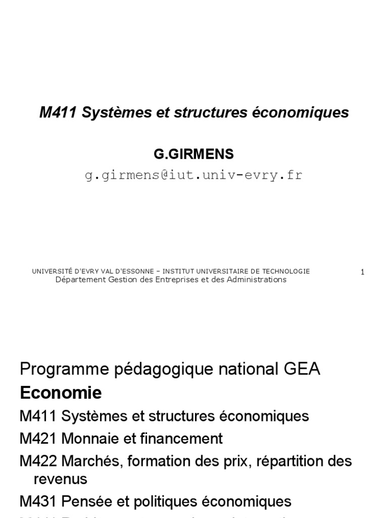 Systèmes Et Structures Économiques | PDF