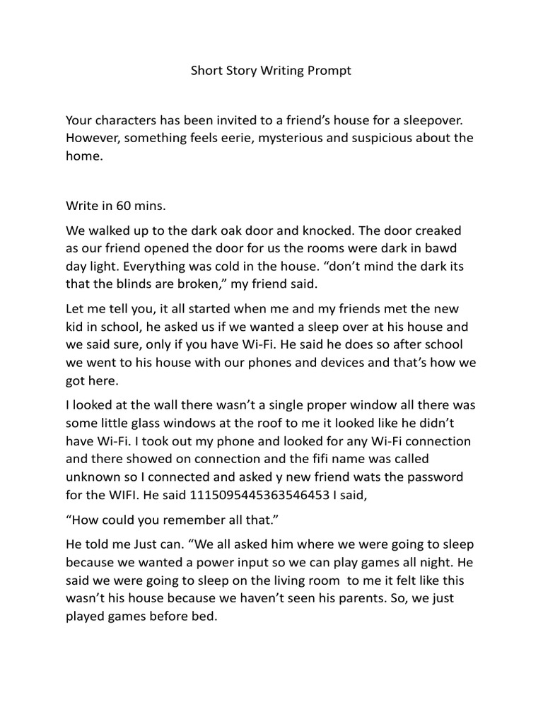 Short Story Writing Prompt PDF | PDF