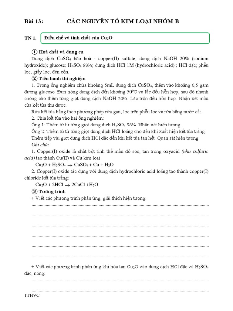 Bai 13. Cac Nguyen To Nhom B PDF | PDF