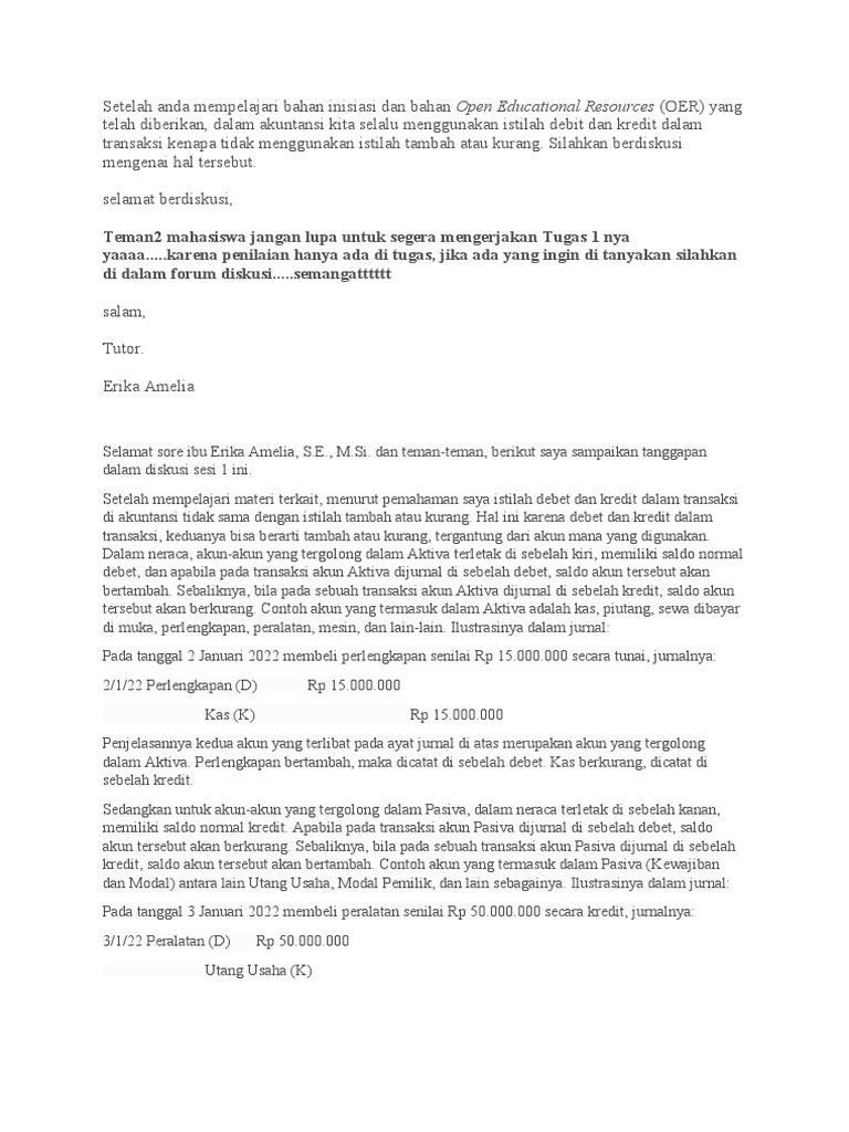 Diskusi 1 Lab Pengantar Akuntansi | PDF