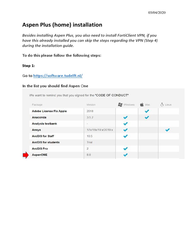 Aspen Plus Installation Guide | PDF