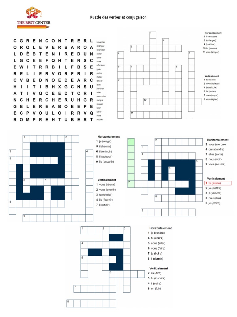 Puzzle Des Verbes Et Conjugaison | PDF