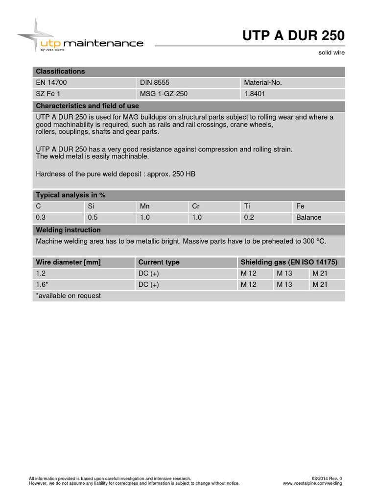 UTP A DUR 250 Solid Wire Specifications | PDF