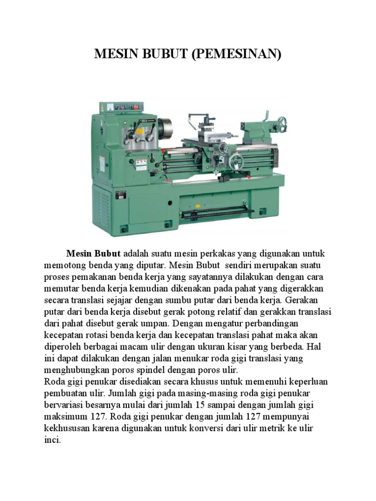 Makalah MESIN BUBUT Ardi | PDF
