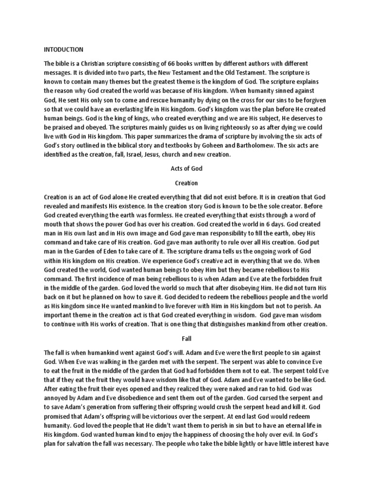 Understanding the Six Acts of Scripture | PDF | Philosophy