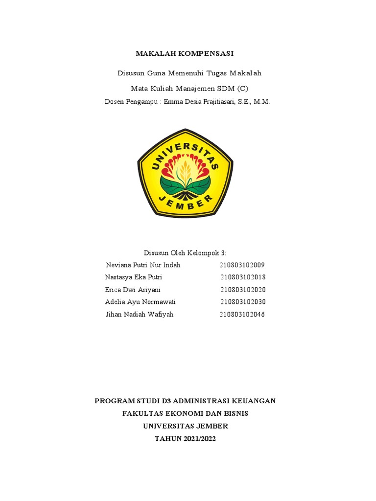 Makalah Kel.3 MSDM Kompensasi | PDF | Karier & Perkembangan | Bisnis