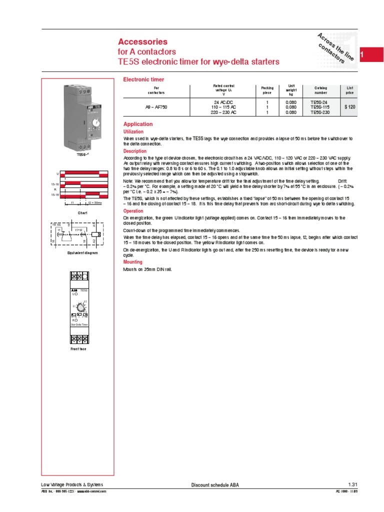 TE5S Electronic Timer Star-Delta PDF | PDF