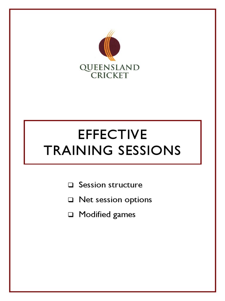 Effective Training Sessions PDF | Download Free PDF | Bowling (Cricket ...