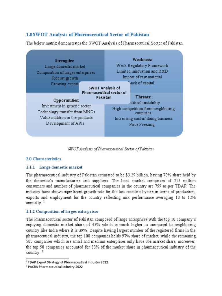 SWOT Analysis of Pharma Sector 9-02 | PDF | Pharmaceutical Industry ...
