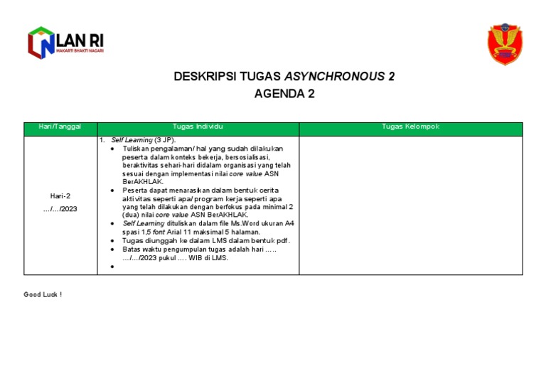 Deskripsi Tugas Asynchronous 2 Agenda 2 | PDF