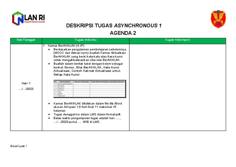 Deskripsi Tugas Asynchronous 1 Agenda 2 | PDF
