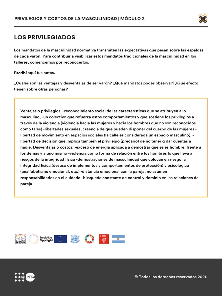 Privilegios y Costos de la Masculinidad | PDF