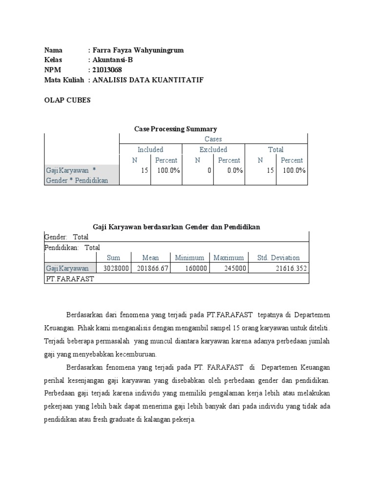 SPSS Farra Analisa PDF | PDF