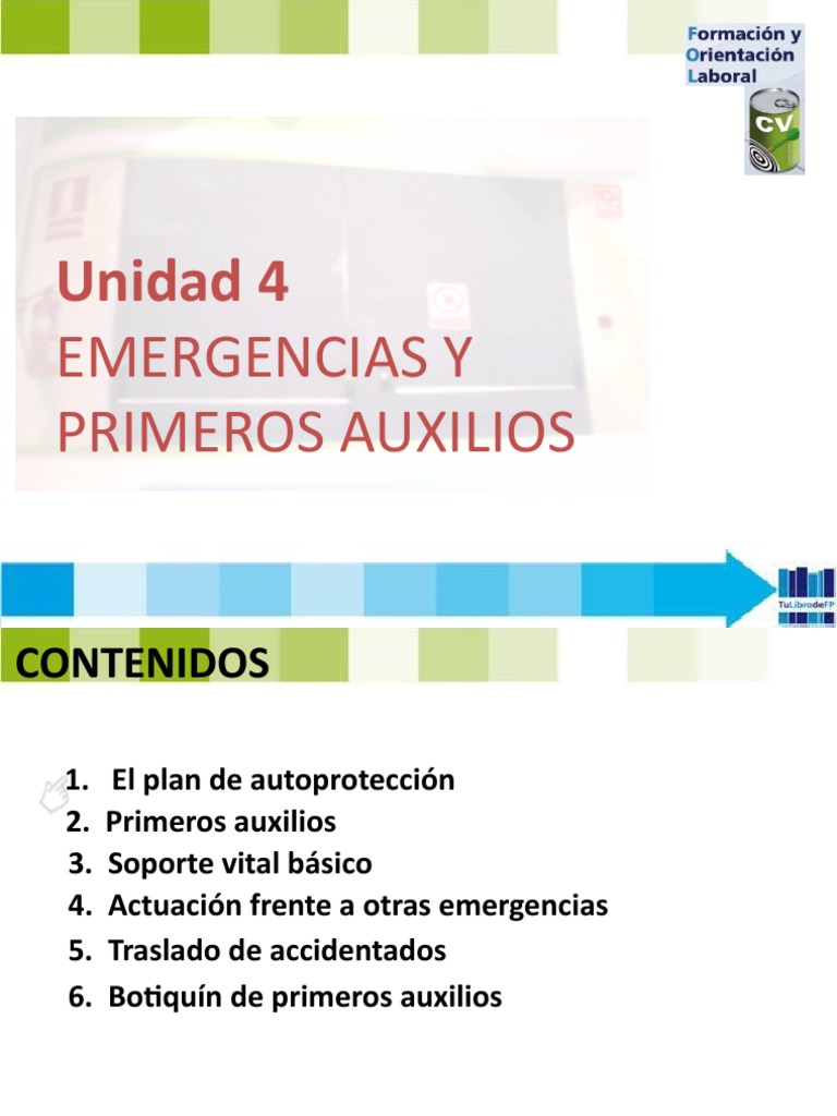 FOL 4 EMERGENCIAS Y PRIMEROS AUXILIOS-2018.pptx | PDF