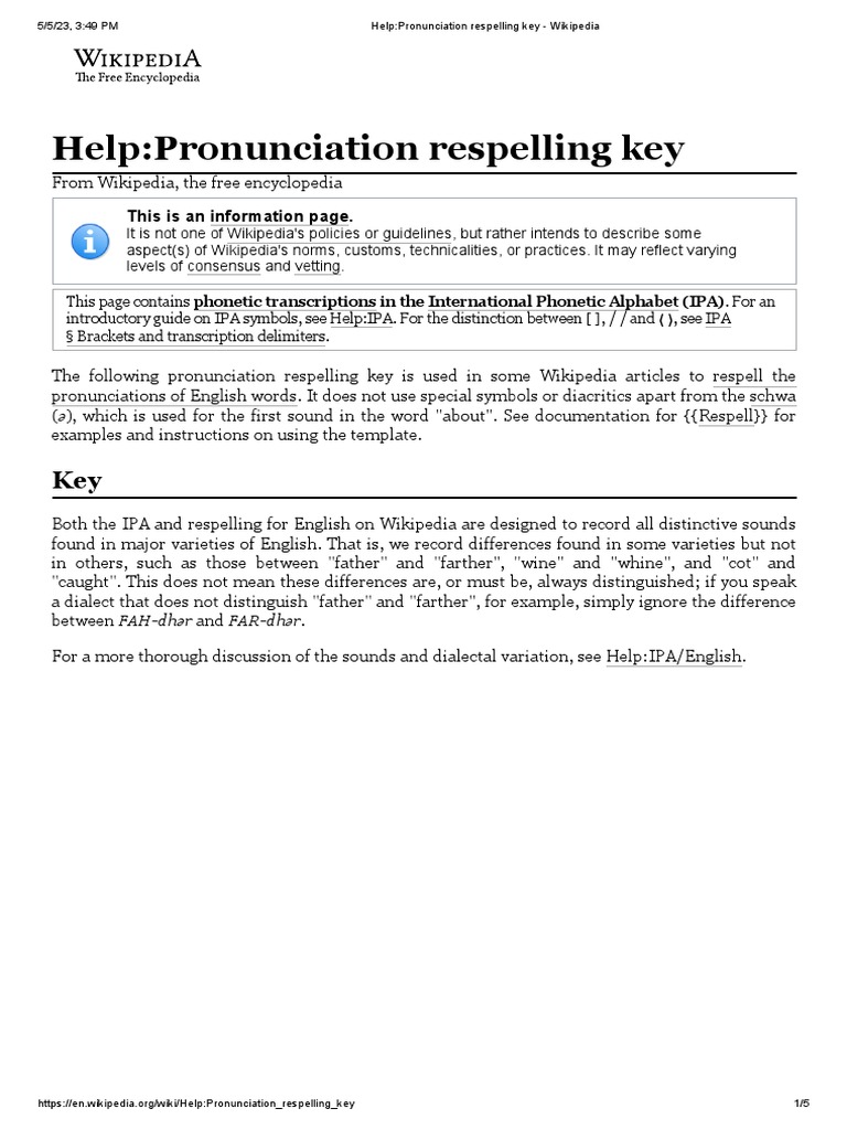 Pronunciation Respelling Key Guide | PDF | Language Arts & Discipline ...