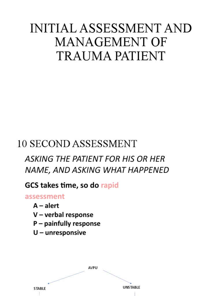 Initial Assessment of Trauma PTS | PDF | Wellness