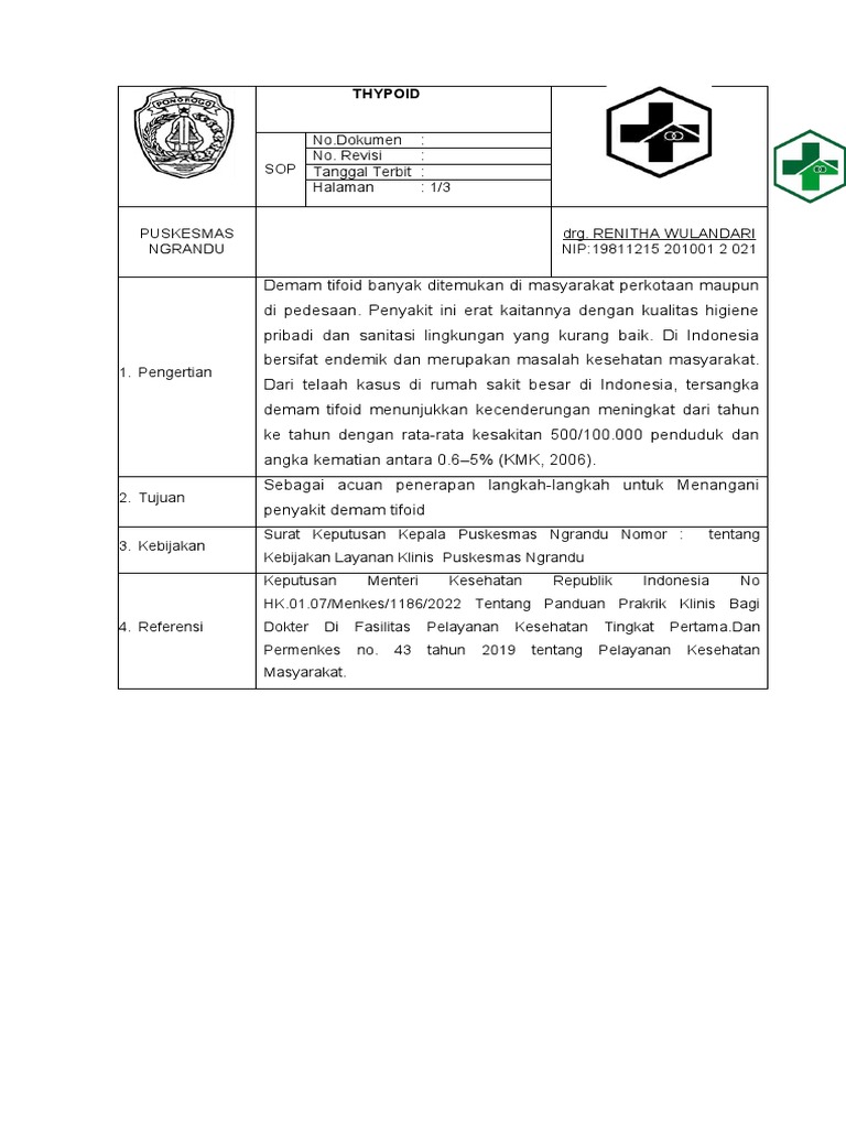 Sop Thypoid | PDF | Pengembangan Diri