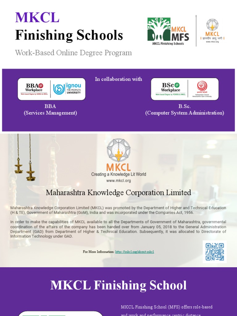 MKCL Finishing School - Student (English) | PDF | Educational ...
