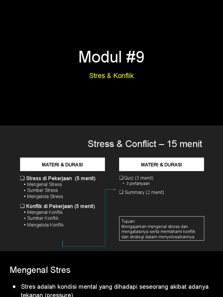 Modul #9 Stres & Konflik - 1 | PDF