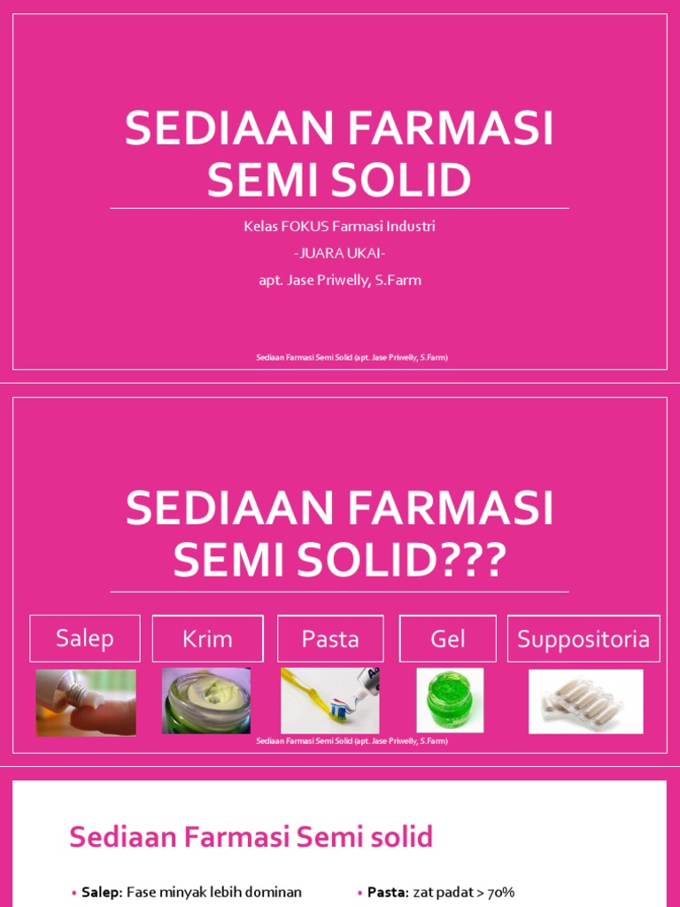 Sediaan Farmasi Semi Solid PDF | PDF