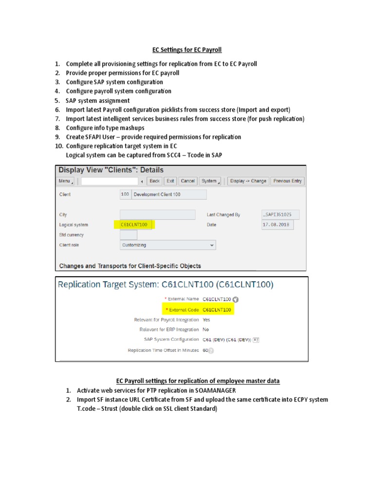 EC Settings For EC Payroll | PDF