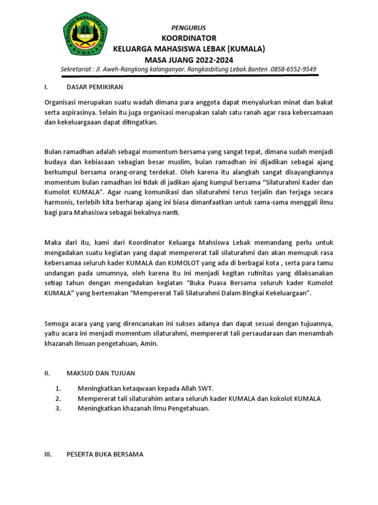 proposal Bukber 2023.docx | PDF