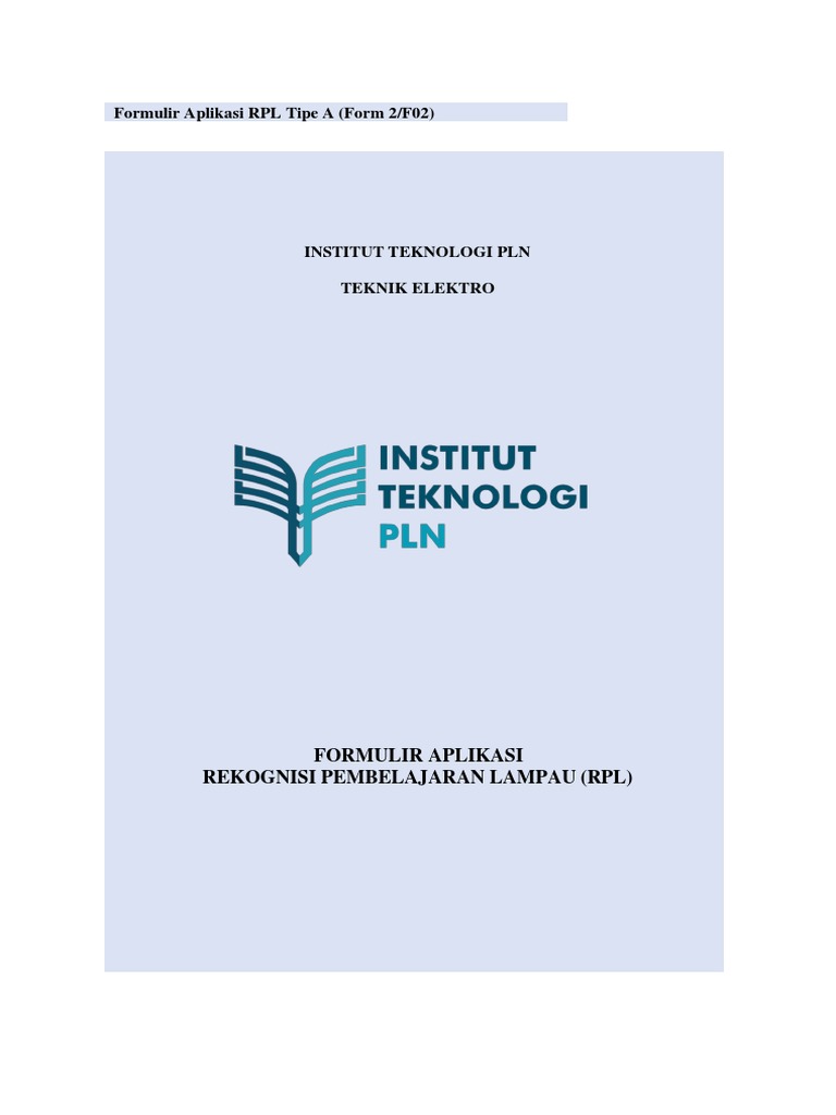 FO2 - ELEKTRO - Formulir - Aplikasi - RPL - Tipe - A - ITPLN - (Form ...